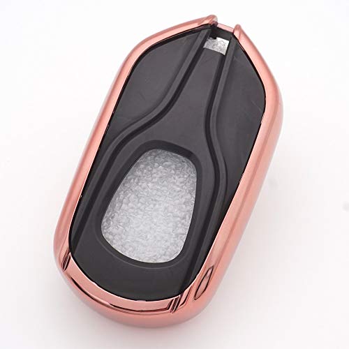 Royalfox(TM) Luxury Soft TPU Smart 4 Buttons Key Fob case Cover for Maserati Levante GT Quattroporte Ghibli (Rose Gold)