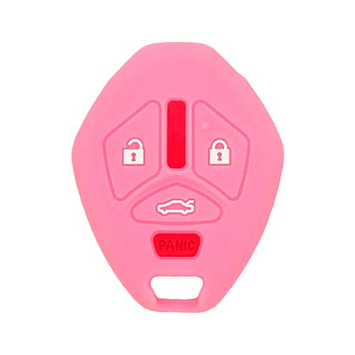 SEGADEN Silicone Cover Protector Case Holder Skin Jacket Compatible with MITSUBISHI 4 Button Remote Key Fob CV4522 Pink