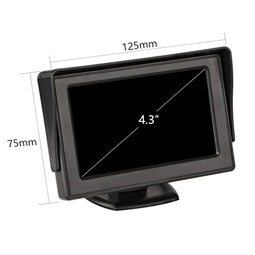 VIGORWORK 4.3 inch TFT LCD Desktop Display/Car Monitor, with(12V) Waterproof 4 LEDs Car Rear View Camera, for Car/Truck/RV,/Mini-Van