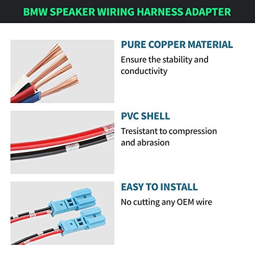 NuIth Speaker Wiring Harness Connector Adapter Replacement for BMW X1-X7, i3/i4/i8, iX3, Z4/Z8/Z3, 1-7 Series Aftermarket Tweeter Stereo Speaker Cable Plug