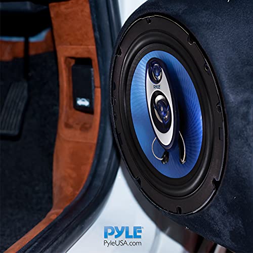 Pyle 6.5" Three-Way Sound Speaker System - 180 W RMS/360W Power Handling w/ 4 Ohm Impedance and 3/4'' Piezo Tweeter for Car Component Stereo, Round Shaped Pro Full Range Triaxial Loud Audio -PL63BL,Blue