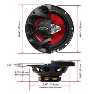 BOSS Audio Systems CH6530 Car Speakers - 300 Watts of Power Per Pair and 150 Watts Each, 6.5 Inch, Full Range, 3 Way, Sold in Pairs + CH6930 Car Speakers - 400 Watts of Power Per Pair, 200 Watts Each,