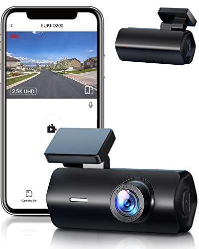 Car Camera 2.5K UHD Dash Cam, WiFi Dash Camera for Cars, Front Dashcam for Cars with Super Night Vision, WDR, 170°Wide Angle, Loop Recording, G-Sensor, 24 Hours Parking Monitor, APP, Support 128GB Max