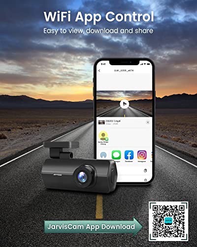 Car Camera 2.5K UHD Dash Cam, WiFi Dash Camera for Cars, Front Dashcam for Cars with Super Night Vision, WDR, 170°Wide Angle, Loop Recording, G-Sensor, 24 Hours Parking Monitor, APP, Support 128GB Max