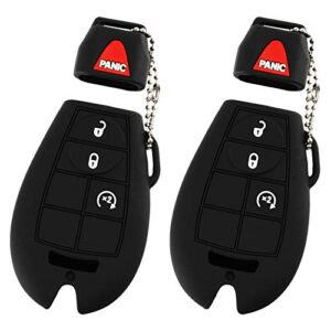 2x key fob keyless entry remote cover protector for jeep dodge chrysler (m3n5wy783x, iyz-c01c, gq4-53t, fobik)