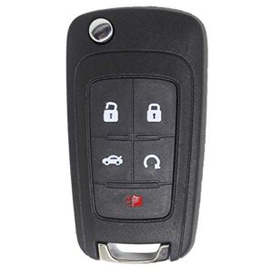 keyless2go replacement for new keyless remote 5 button flip car key fob select impala malibu cruze equinox and other vehicles that use fcc oht01060512