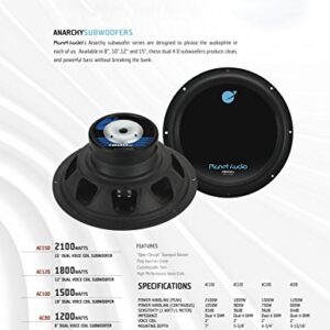 Planet Audio AC15D Car Subwoofer - 2100 Watts Maximum Power, 15 Inch, Dual 4 Ohm Voice Coil, Easy Mounting, Sold Individually