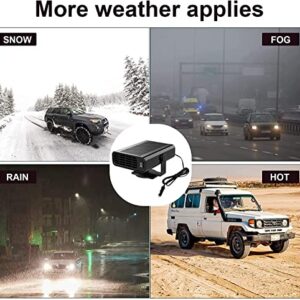 Car Heater, 12V Heater 150W Portable Car Heater Windshield Defroster Fast Heating 2 in 1 Heating Fan/Cooling Fan Winter Electronic Demister Plus in Cigarette Lighter