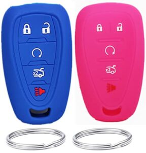 silicone smart key fob cover case protector keyless remote holder for 2016-2021 chevrolet malibu camaro trax traverse trailblazer sonic cruze blazer volt equinox spark fcc id hyq4ea