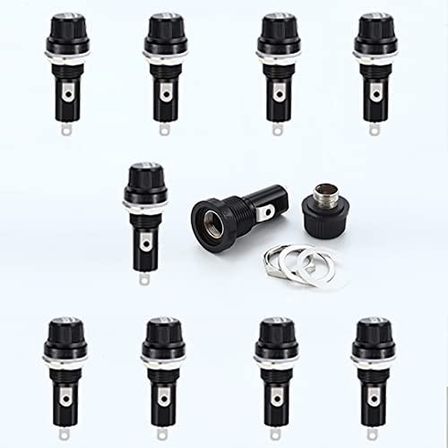 10Pcs 5x20mm Panel Mount Screw Cap Fuse Holder Case Glass Tube Fuse Radio Auto Stereo