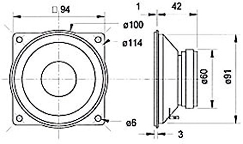 Visaton M 10 4" Sealed Back Cone Midrange Driver 8 Ohm