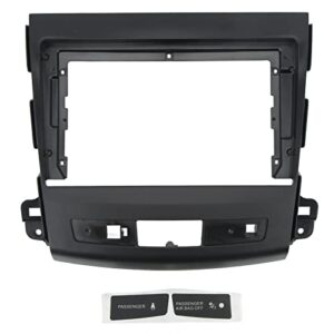 aramox 9in car stereo radio fascia navigation panel frame car stereo dash radio fascia kit replacement for mitsubishi outlander 2008‑2012