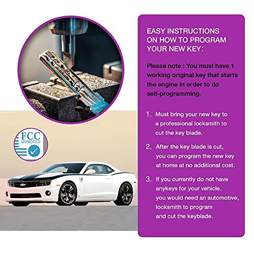 1 Replaceable keyless Entry Remote Key Control flip fit 2011-2016 Chevy Cruze 2010-2017 Chevy Equinox Camaro Malibu Replacement for FCCID: OHT01060512