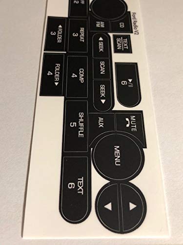 Decal USA brand FITS; 2005 2006 Ford Mustang 4.6 GT Shaker 500 & Convertible Replacement Radio Button Stickers Decals New USA CD Player 6 DISC 6-CD Button Overlay Kit