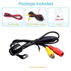 Rear View Camera, 12V Vehicle Backup Camera Waterproof, CCD Reverse Camera with Parking Assist Line Mirror Image Night Vision Parking Camera for 12V Car Pickup Mini-Truck RV SUV Minivan Camper