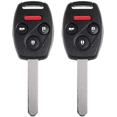 cciyu X 2 Flip Key Fob with Key Blade 4 buttons Replacement for 04 05 06 07 08 09 10 11 12 for H onda Accord CR-V Series with FCC OUCG8D-380H-A