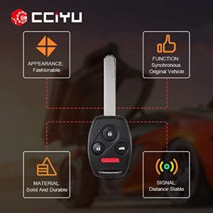 cciyu X 2 Flip Key Fob with Key Blade 4 buttons Replacement for 04 05 06 07 08 09 10 11 12 for H onda Accord CR-V Series with FCC OUCG8D-380H-A