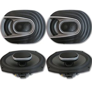 4 x polk audio mm 6×9 inch 3-way car audio boat motorcycle ultra marine speakers 6×9″