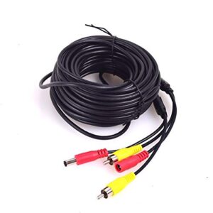 backup camera 50ft dc 12v power audio video av extension cable for cars/ tuck / bus / trailer reverse parking system