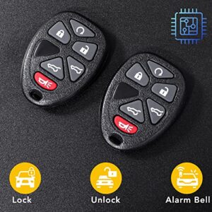 Key Fob Replacement Fits for 2007-2016 Chevy Silverado Suburban Tahoe Avalanche Equinox Express Traverse GMC Sierra Yukon Acadia Savana Cadillac Escalade Buick Enclave Saturn Vue Outlook, 6 Btn Set 2