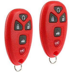 key fob keyless entry remote fits chevy cobalt malibu/buick allure lacrosse/pontiac g5 g6 grand prix solstice/saturn aura sky 2005 2006 2007 2008 2009 2010 2011 2012 (22733524 red), set of 2