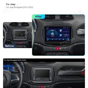 XTRONS Android 12 Car Stereo Radio Player 9 Inch IPS Touch Screen GPS Navigation Octa Core 4GB RAM 64GB ROM Bluetooth Head Unit 5GHz WiFi 4G LTE Built-in DSP Car Play Android Auto for Jeep Renegade