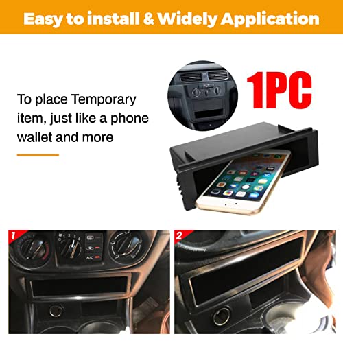 RED WOLF Car Radio Pocket Storage Select for Nissan Pathfinder/Frontier/Aramda/2004-2020, Sentra/Armada 2005-2018, Xterra 2004-2015 Stereo Single Din Storage Container Mount CD Player Dash Trim Black