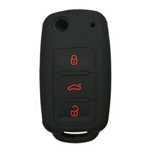 coolbestda rubber flip 3 buttons key fob cover remote case keyless protector jacket for vw volkswagen jetta gti passat golf tiguan touareg beetle