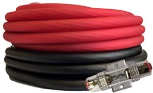 soundbox connected 4 gauge red/black amplifier amp power/ground wire set 50 ft