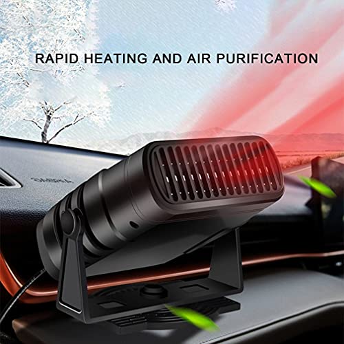 Car Heater Defroster, 2 in 1 Auto Car Windshield Heater Cooling Fan Plug into Cigarette Lighter 12V 120W Auto Defogger 360° Rotatable Fast Defrost