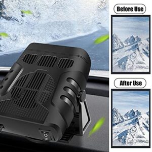 Car Heater Defroster, 2 in 1 Auto Car Windshield Heater Cooling Fan Plug into Cigarette Lighter 12V 120W Auto Defogger 360° Rotatable Fast Defrost