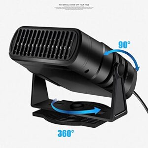 Car Heater Defroster, 2 in 1 Auto Car Windshield Heater Cooling Fan Plug into Cigarette Lighter 12V 120W Auto Defogger 360° Rotatable Fast Defrost