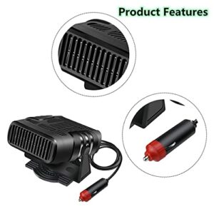 Car Heater Defroster, 2 in 1 Auto Car Windshield Heater Cooling Fan Plug into Cigarette Lighter 12V 120W Auto Defogger 360° Rotatable Fast Defrost