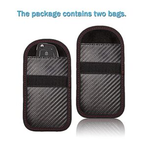 Faraday Key Fob Protector - 2 Pack Mini Anti-Theft Pouch Key Fob RFID Signal Blocking Faraday Bag for Key Fob