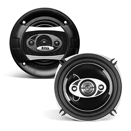 BOSS Audio Systems P55.4C Phantom Series 5.25 Inch Car Stereo Door Speakers - 300 Watts (Pair), 4 Way, Full Range, Tweeters, Coaxial, Sold in Pairs, Hook Up to Amplifier