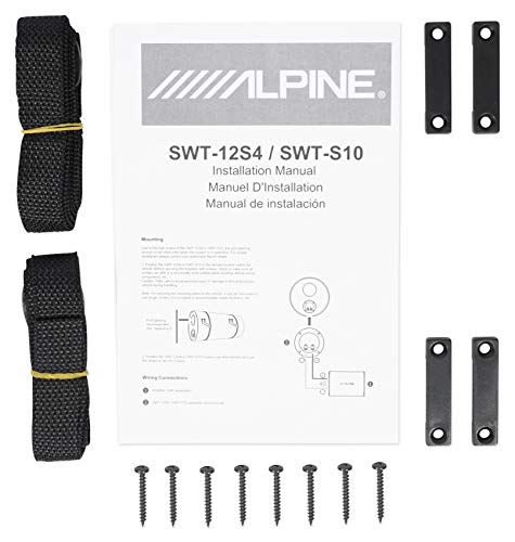 Alpine SWT-12S4 1000 Watt 12" Car Audio Bass Tube Subwoofer Bundle with Amplifier and Amp Kit