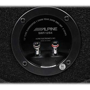 Alpine SWT-12S4 1000 Watt 12" Car Audio Bass Tube Subwoofer Bundle with Amplifier and Amp Kit