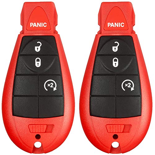 2 New Red Keyless Entry 4 Buttons Remote Start Car Key Fob M3N5WY783X, IYZ-C01C 56046707AE For Dodge Challenger Charger Durango Town Country Grand Caravan Journey & Ram