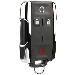 key fob keyless entry remote start fits chevy silverado colorado/gmc sierra canyon 2014 2015 2016 2017 (m3n-32337100 chrome)