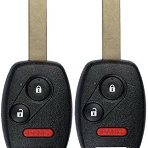 KeylessOption Keyless Entry Remote Control Uncut Car Ignition Chip Key Fob Replacement for Honda Ridgeline Odyssey OUCG8D-380H-A (Pack of 2)