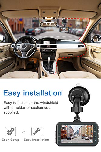 Dash Cam for Cars 1080P FHD 2022 Car Dash Camera for Cars CHORTAU 3 inch Dashcam with Night Vision,170°Wide Angle, Parking Monitor, Loop Recording, G-Sensor