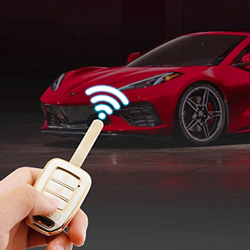 for Honda Key Fob Cover TPU Key Shell Protector Shell Keyless Remote Control Smart Key Fit for Honda Accord Civic CR-V(Red)