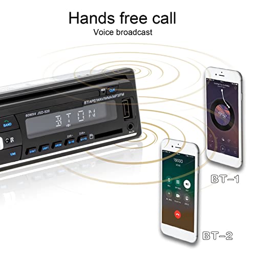 Multimedia Car Stereo Receiver, Car Radio AI Voice Control LED Display, Bluetooth Hands Free Calling, Support MP3 WMA WAV, USB2.0 Car MP3 Player Audio Systems