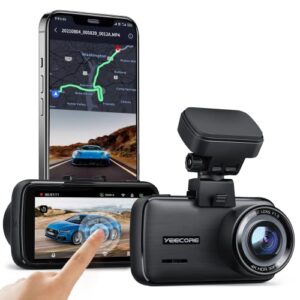 yeecore d11 dash cam 4k, built in wifi gps, touch screen mini car camera front, sony night vision, parking monitor, loop recording g-sensor, dash camera for cars with free app, hdr and starvis sensor