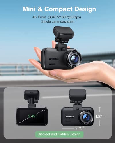 Yeecore D11 Dash Cam 4K, Built in WiFi GPS, Touch Screen Mini Car Camera Front, Sony Night Vision, Parking Monitor, Loop Recording G-Sensor, Dash Camera for Cars with Free App, HDR and Starvis Sensor