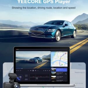 Yeecore D11 Dash Cam 4K, Built in WiFi GPS, Touch Screen Mini Car Camera Front, Sony Night Vision, Parking Monitor, Loop Recording G-Sensor, Dash Camera for Cars with Free App, HDR and Starvis Sensor