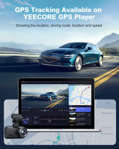 Yeecore D11 Dash Cam 4K, Built in WiFi GPS, Touch Screen Mini Car Camera Front, Sony Night Vision, Parking Monitor, Loop Recording G-Sensor, Dash Camera for Cars with Free App, HDR and Starvis Sensor