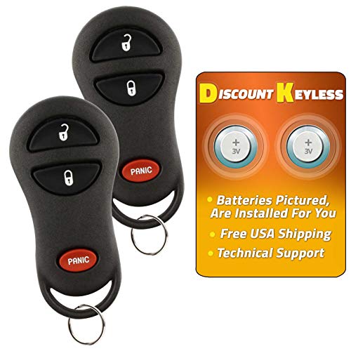 Discount Keyless Replacement Key Fob Car Entry Remote For Dodge Ram Durango Dakota 56045497, GQ43VT9T (2 Pack)