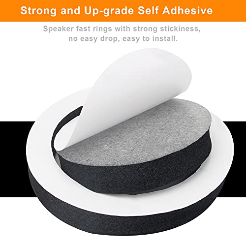 6.5" Foam Speaker Enhancer, AngleKai 4Pcs Self Adhesive Speaker Fast Rings, Universal High Rebound Sponge Bass Blocker Kit for Car Door Speaker Foam Rings