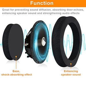 6.5" Foam Speaker Enhancer, AngleKai 4Pcs Self Adhesive Speaker Fast Rings, Universal High Rebound Sponge Bass Blocker Kit for Car Door Speaker Foam Rings